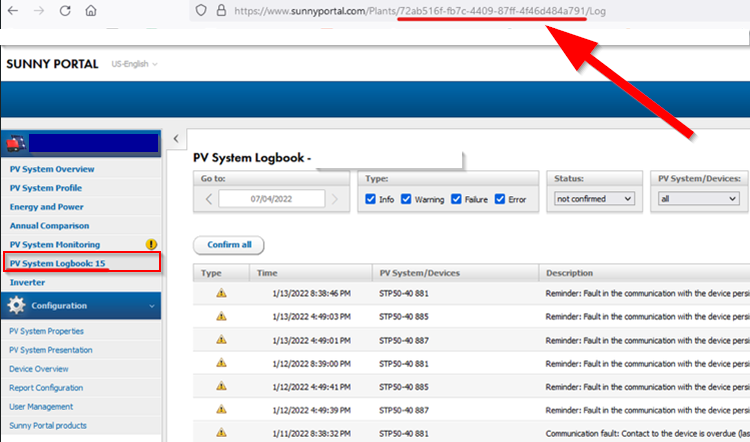 Set up API access - SMA Monitoring API