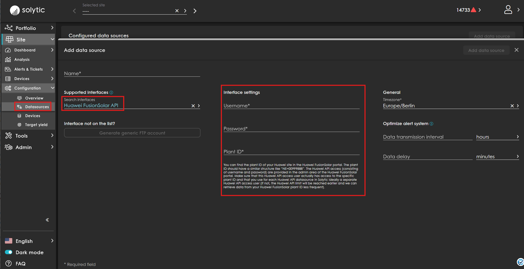 Einrichtung API Zugang - Huawei FusionSolar API